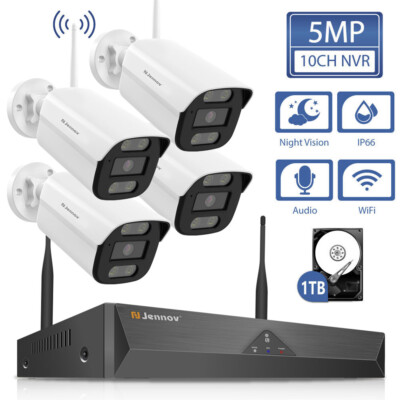 Jennov 5MP Wireless Security Camera System Outdoor IP66 IR WIFI Camera ...