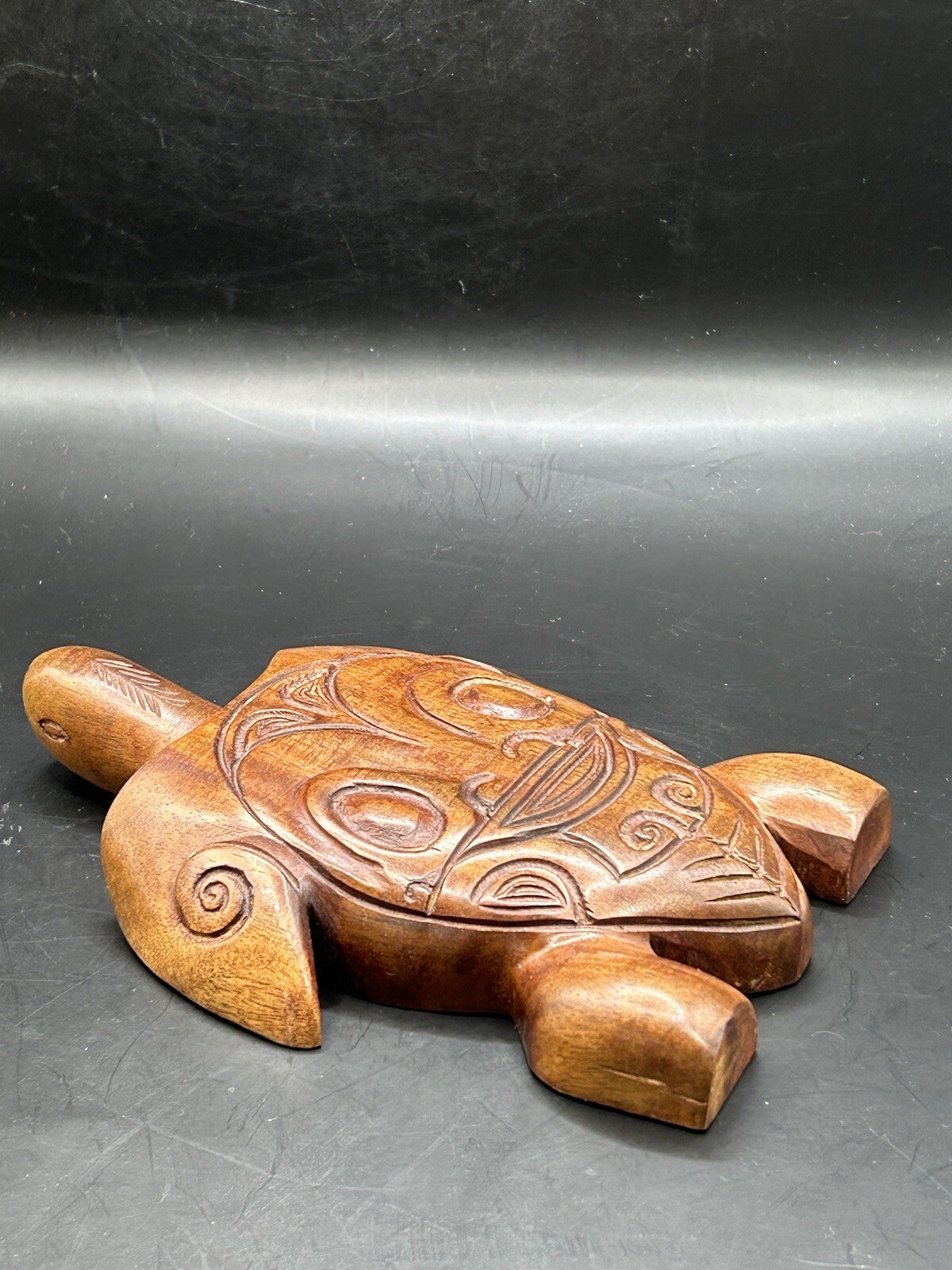 Turtle Wood Carving 7", Hand Carved Sea Turtle | eBay