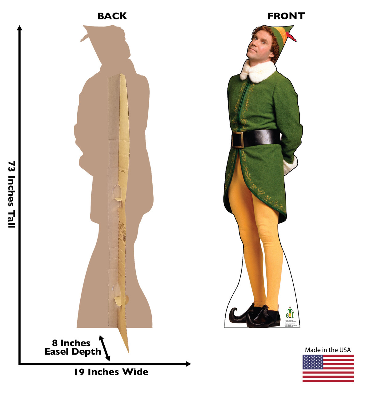 ELF WILL FERRELL BUDDY CHRISTMAS LIFESIZE CARDBOARD STANDUP STANDEE ...