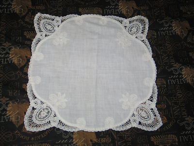 Exquisite ANTIQUE VTG Princess Tape Lace HANKY Wedding Bridal ...