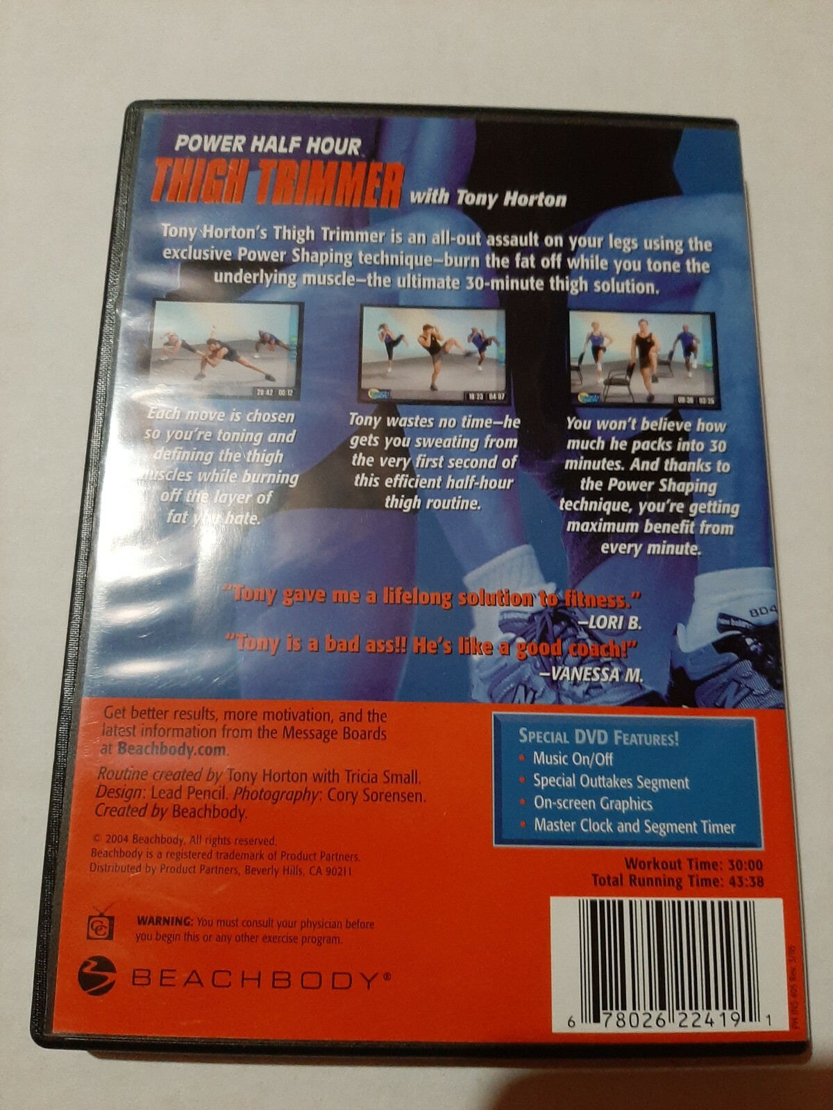 TONY HORTON ~ Power Half Hour THIGH TRIMMER~BEACHBODY (DVD 2004 ...