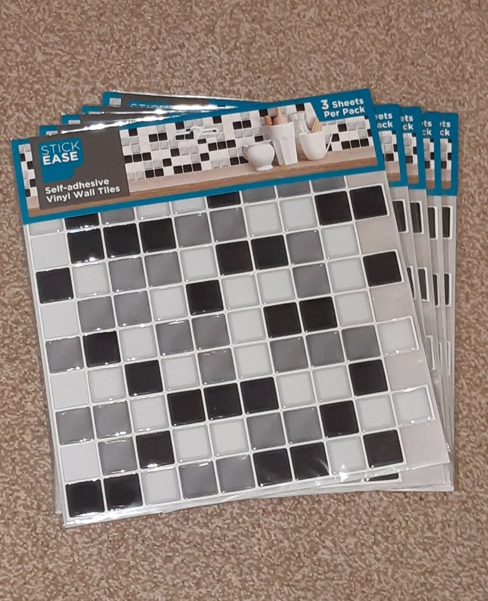 Self Adhesive Wall Tiles CRE8TIVE Peel And Stick Wall Tiles Grey