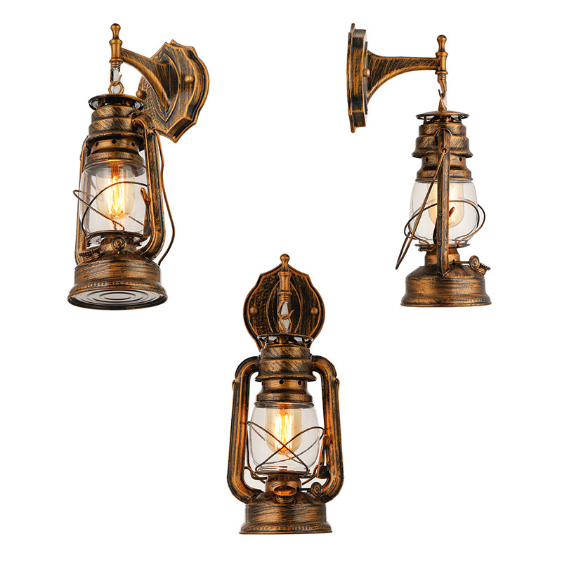 Vintage Farmhouse Glass Shade Wall Sconce Light Rustic Wall Lamp ...