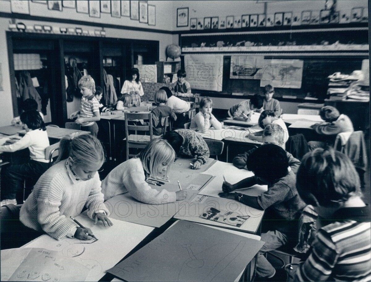 1986 Press Photo Second Grade Class 1980s Laurelhurst Elementary School ...
