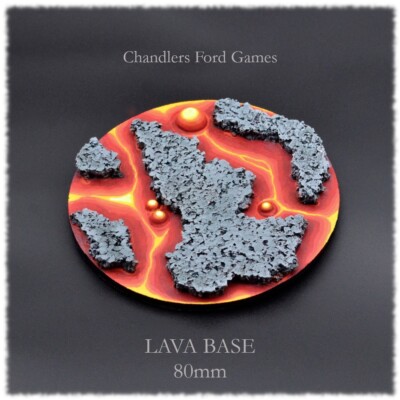 80mm x 1 Lava Bases Warhammer 40k AOS Handmade Resin Unpainted | eBay UK