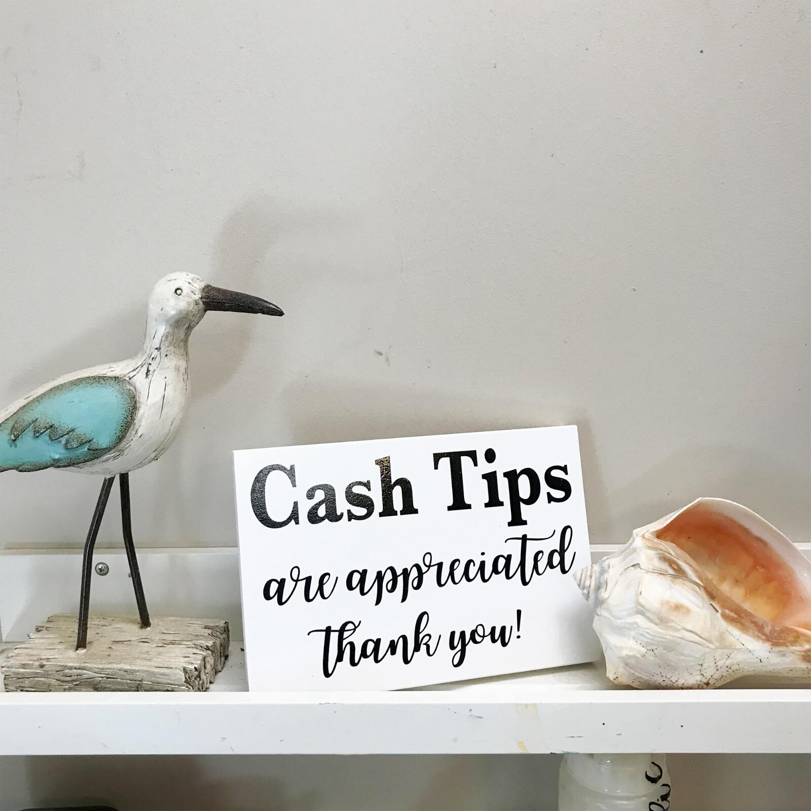 Cash Tips are Appreciated Sign thank you Restaurants Salon Spa Gratuity ...