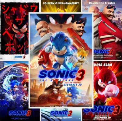 Sonic The Hedgehog 3 Posters 2024 A4 A3 A2 Prints Movie Art Poster Wall ...