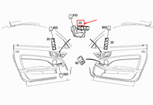 MERCEDES-BENZ SLK R172 FRONT RIGHT SEAT CONTROL SWITCH A1729051502 ...