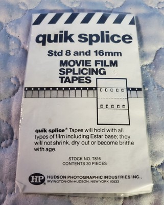 Quik Splice Tapes for Super 8mm Film Splicing Tape 30 Pcs Pack Sealed ...