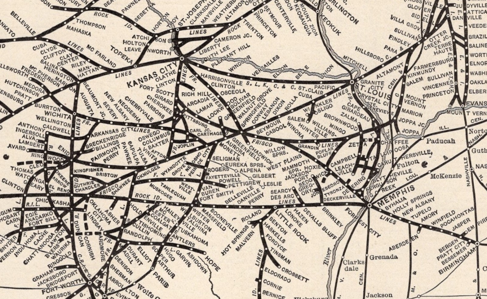 1914 Antique Chicago Rock Island Pacific Railroad Map Vintage Railway ...