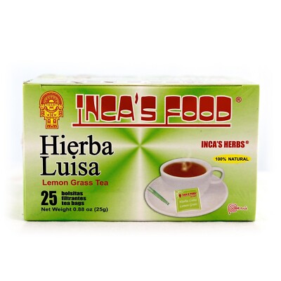 Inca's Food Te hierba luisa Tea 25 Rea Bags Pack X 2 Cajas Peruvian | eBay