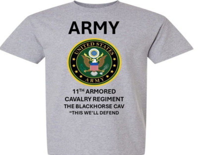 11TH ARMORED CAVALRY REGIMENT* 11TH ACR* SHIRT W/EMBLEM*ARMY OFFICIALLY ...