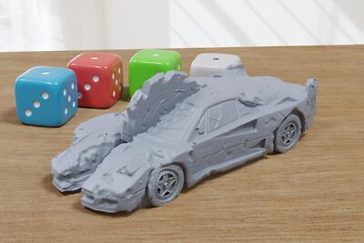 Wrecked F40 - 3D Printed Vehicle for Miniature Tabletop Wargames TTRPG ...