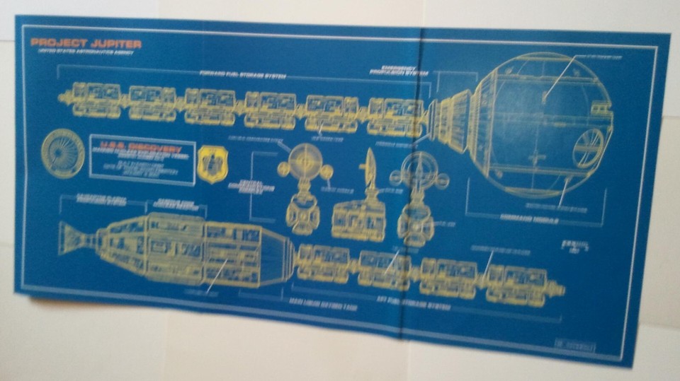 2001 A Space Odyssey Poster # 1 Project Jupiter Schematic U.S.S ...