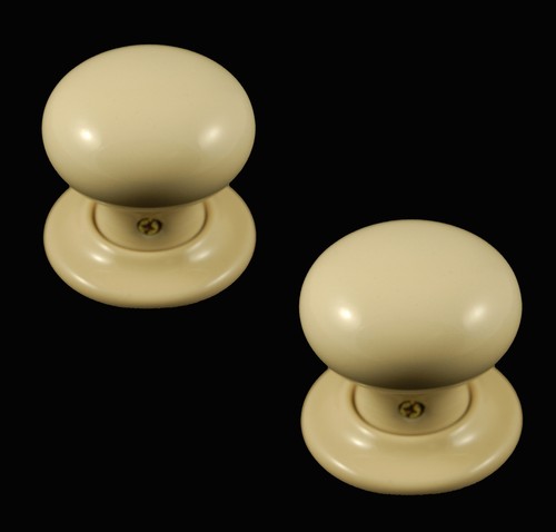 60mm Cream Ceramic Mortice Door Knob Set (Pair) Round Cottage Shape | eBay