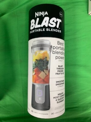 Ninja Blast 16oz. Portable Blender Leak Proof Lid Easy Sip Spout Black ...
