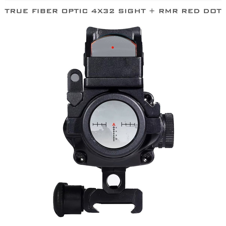 4X32 ACOG True Fiber Optic Red Green Cross Chevron Dot Tactical Sight ...