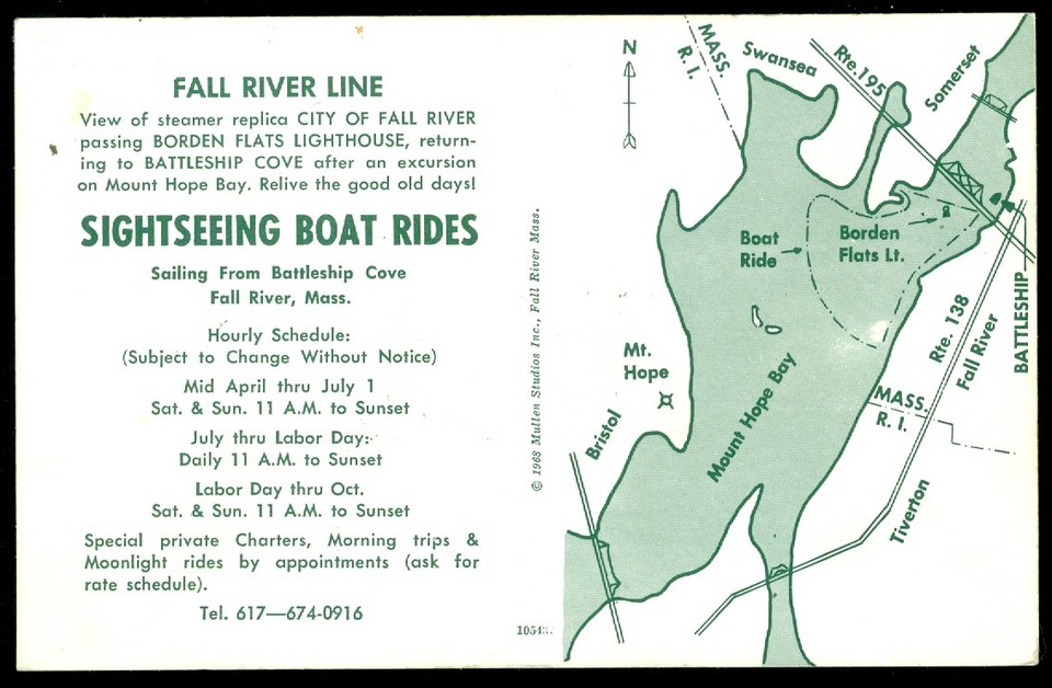 ADVERTISING CARD FALL RIVER LINE BOAT RIDES | eBay