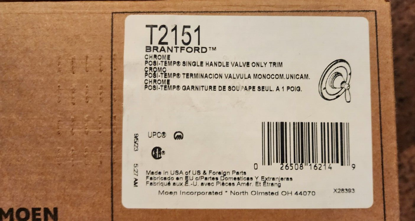 Moen T2151 Brantford Posi-temp Single Handle Valve Trim Kit Only in ...