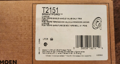 Moen T2151 Brantford Posi-temp Single Handle Valve Trim Kit Only in ...