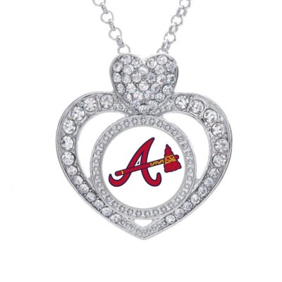 Atlanta Braves New 2024 Style Womens CZ Pendant And Sterling Silver ...