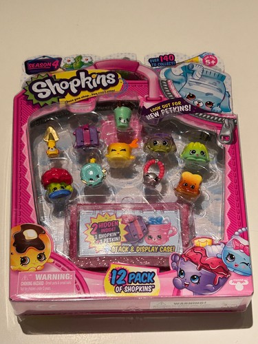 Shopkins Season 4! 12 Pack Of Shopkins w/ display case (2 Hidden w ...