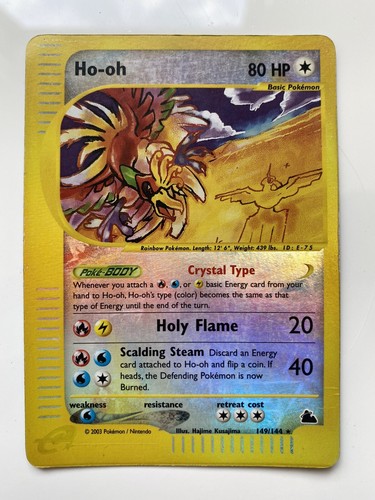 Ho-oh Crystal Reverse Holo Skyridge 149/144 Light Played Rarity Pokemon ...