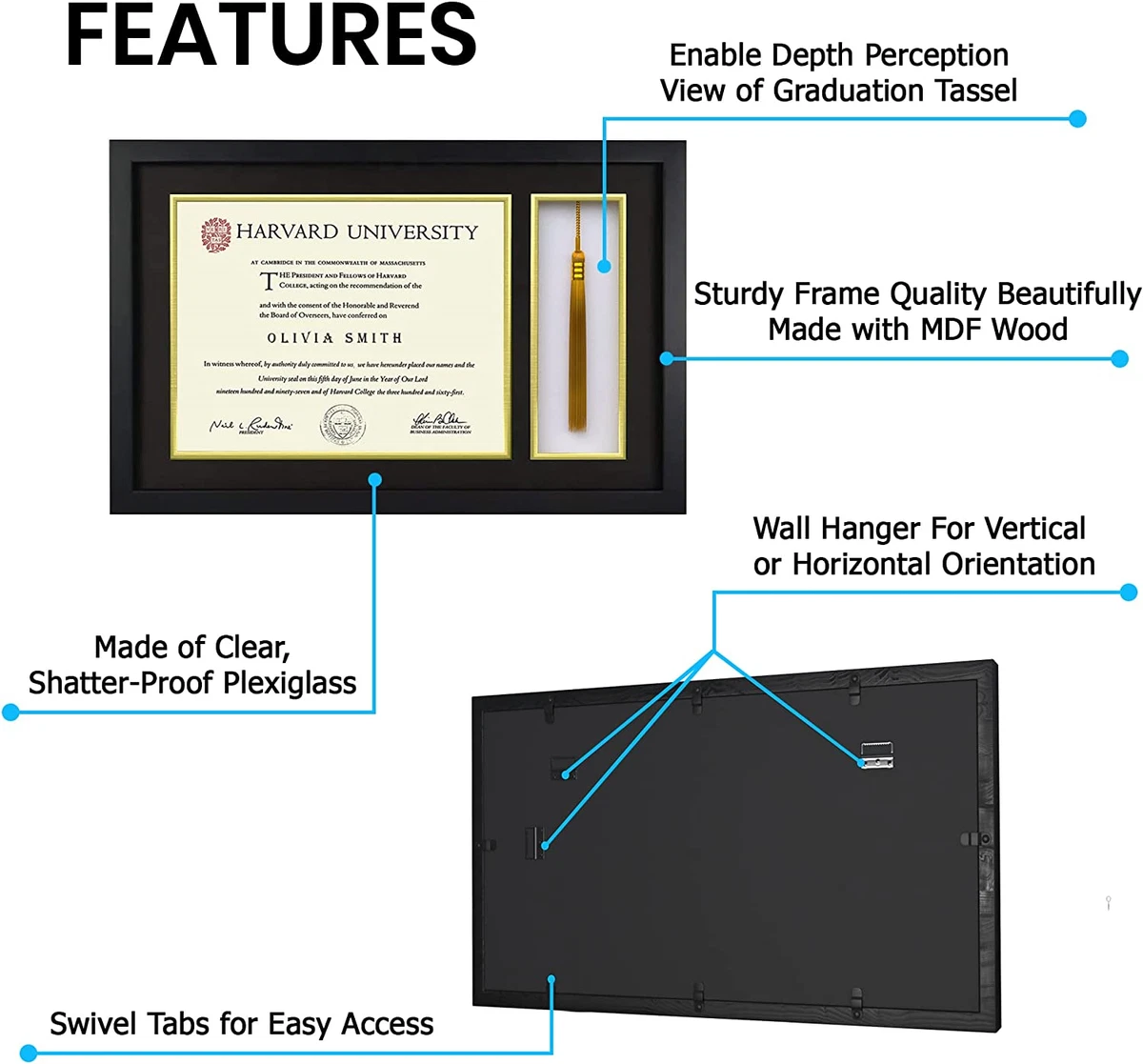 College Diploma Frames With Tassel Holder