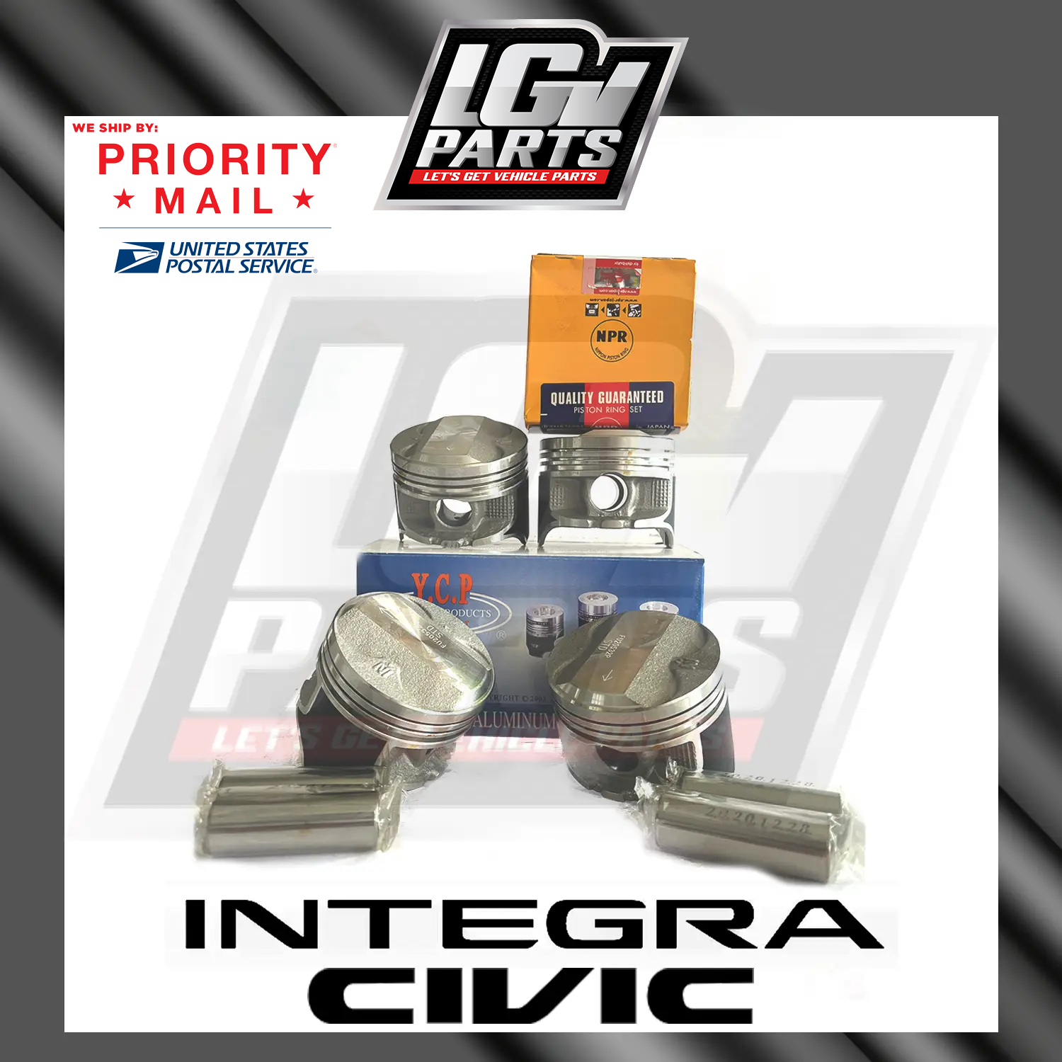 D16 HONDA YCP TEFLON COATED HIGH COMPRESSION PISTONS & NPR RINGS SET | eBay