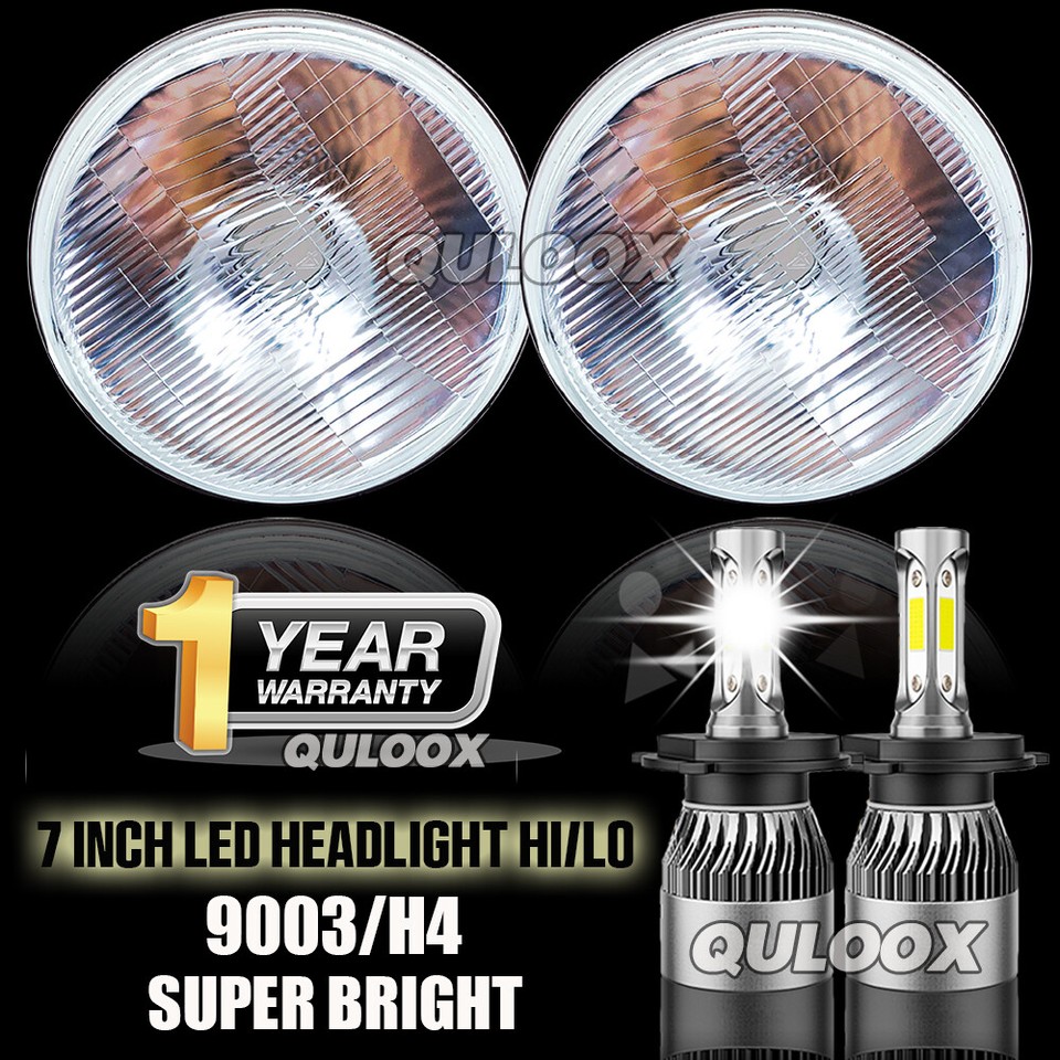 Pair 7" Inch Round LED Headlights DRL for Ford F1 1948 1949 1950 1951 ...