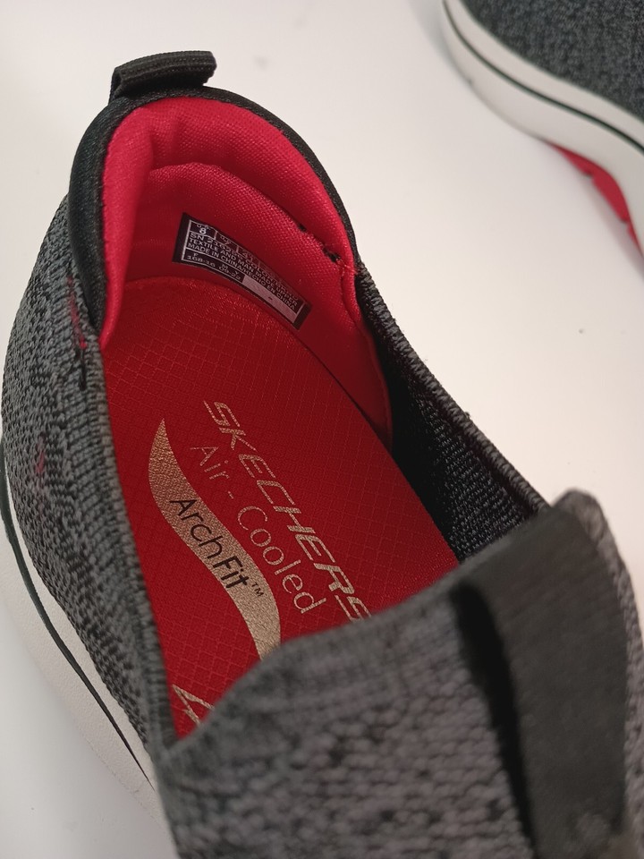 Men's Skechers, Size 8 GO WALK Arch Fit - Linear Axis 216256-BKRD Black ...