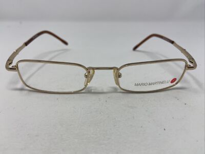 Mario Martinelli Simon Gold 46-21-135 Gold/Brown Full Rim Eyeglasses ...