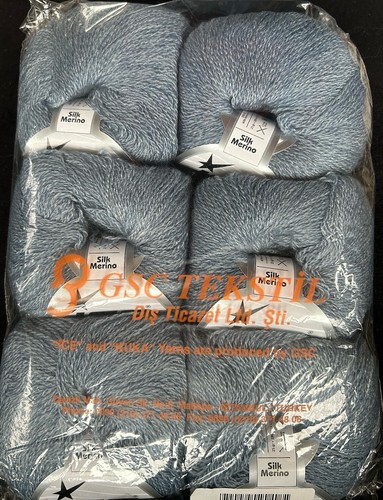 Lot Of 6 X 25g Silk Merino Ice Yarn Skeins - #1 Super Fine Weight ...