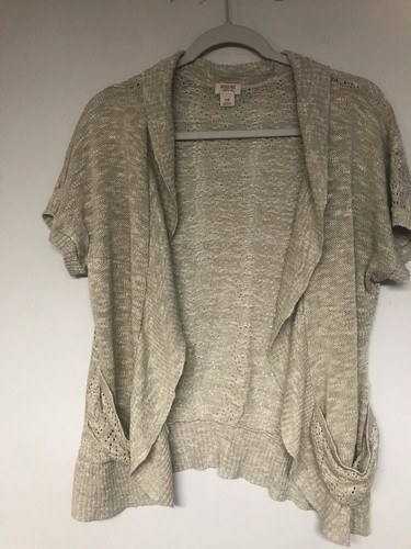 Mossimo Women's Open Front Cardigan Large Tan Top | eBay