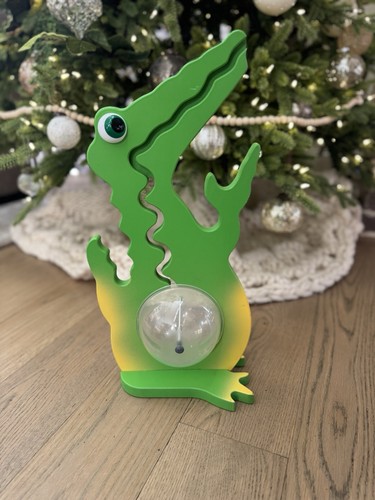 Big Belly Bank Wooden Gator Alligator Coin 22" Green Vintage Kids | eBay