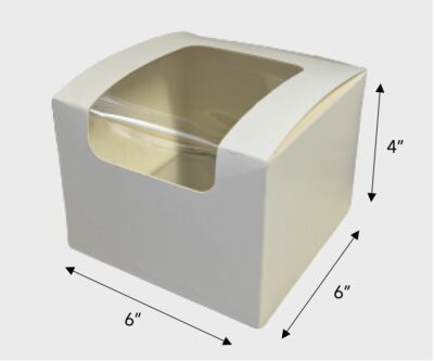Window Face CAKE BOXES 6x6x4" 10Pack Boxes Wedding Cake Boxes Cupcake ...