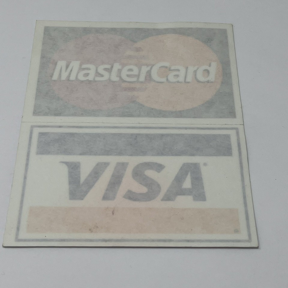 Vintage Visa MasterCard Credit Card Logo Sticker Retail Store Display ...