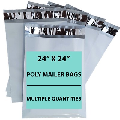 24" x 24" Poly Mailers Shipping Mailing Envelopes Mailing Bags White ...