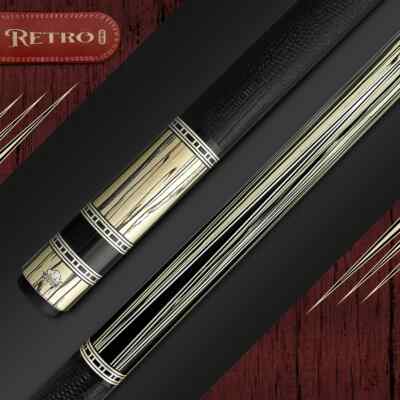 RHINO RETRÔ POOL CUE MOON EBONY LIZARD EMBOSSED MICROFIBER LEATHER WRAP ...