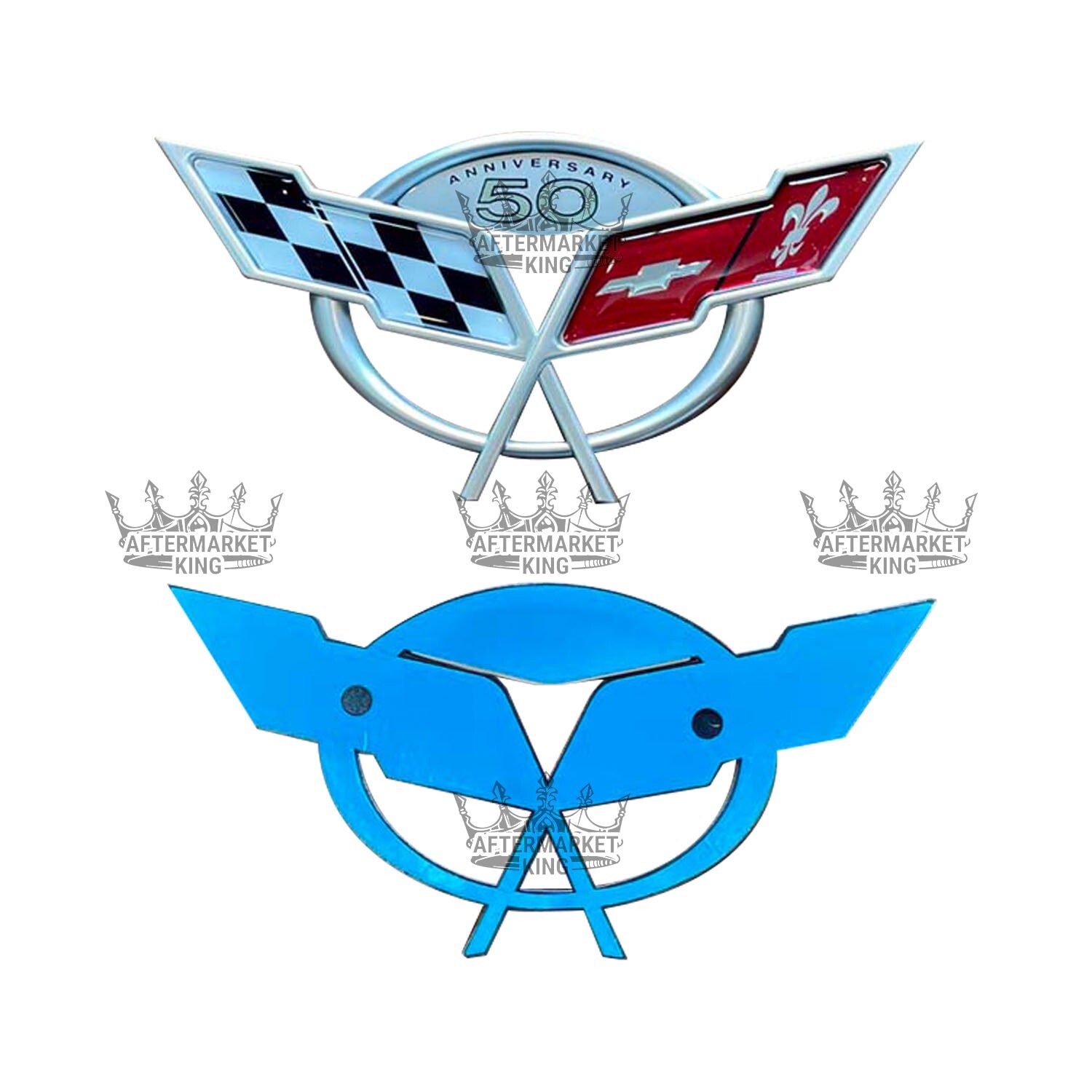 1 Piece - Cross Flag Emblem Fits 50th Anniversary Corvette C5 Rear 1997 ...