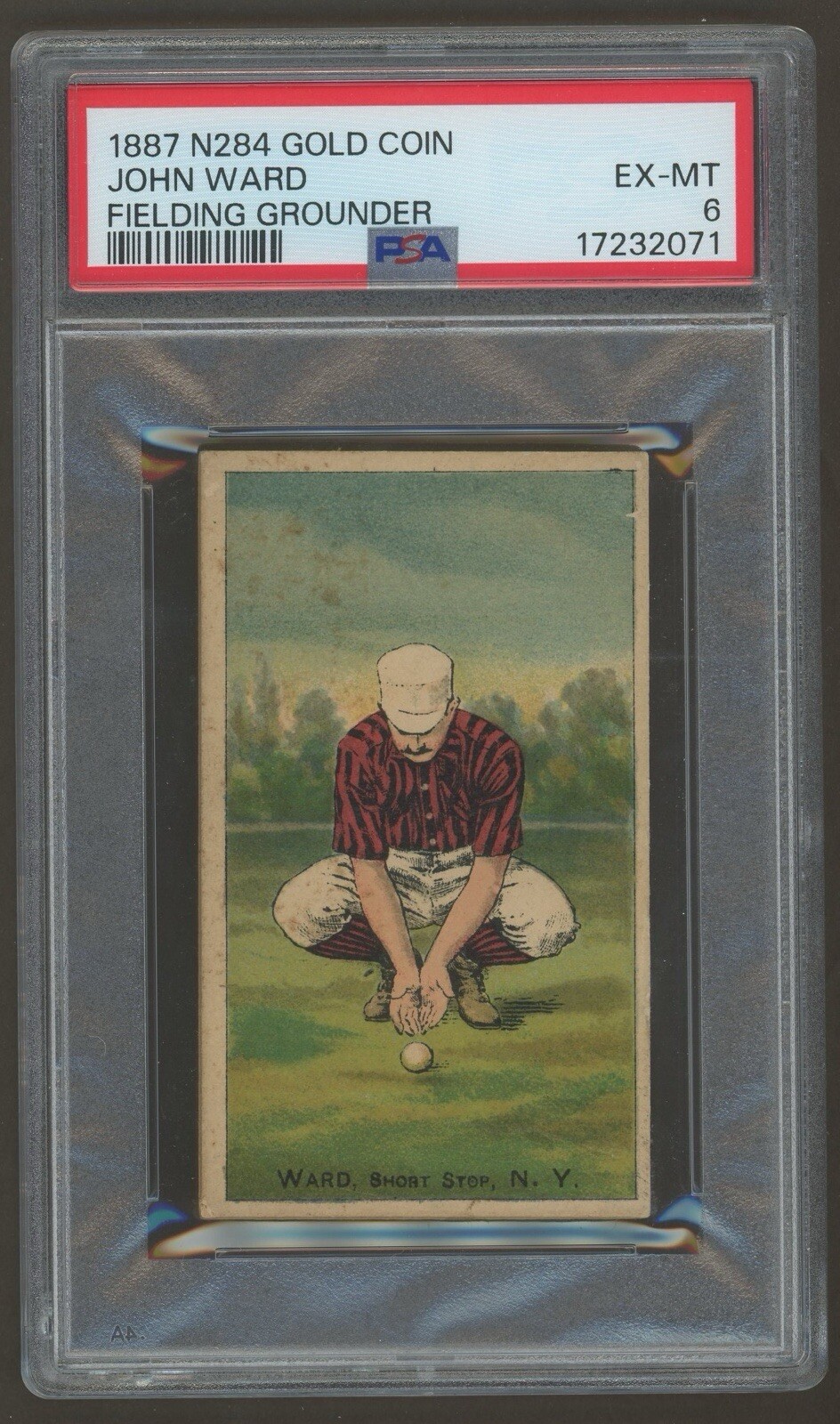 1887 N284 Gold Coin Buchner *JOHN WARD* HOF PSA 6 EXMT Pop 2, 1 Higher ...