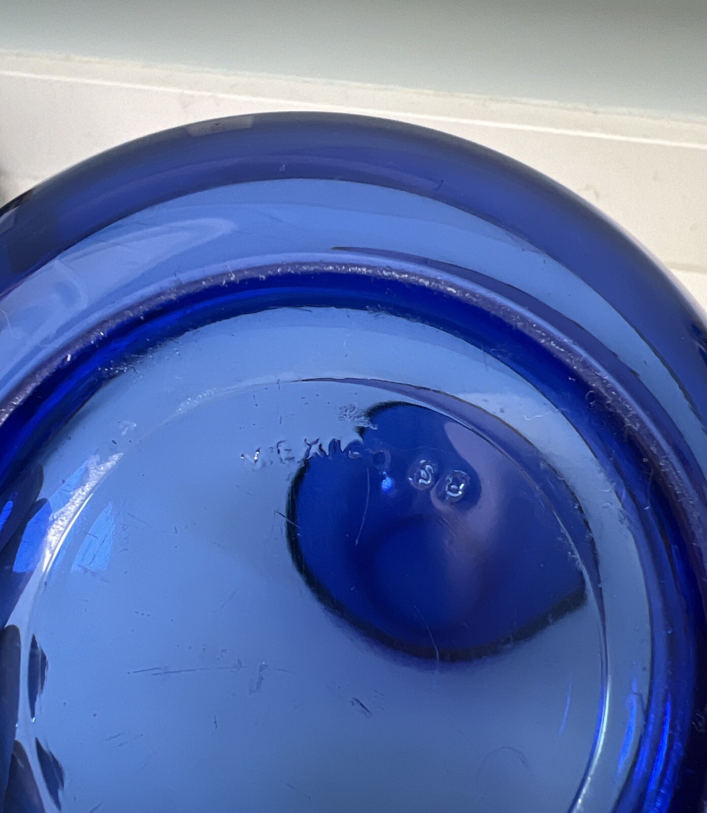 Cobalt Blue Glass Bowls Set of 2 Made in Mexico 6" Soup Cereal Bowls ...