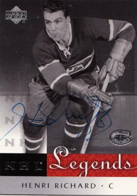 Henri Richard Montreal Canadiens Signed NHL Hockey Card | eBay