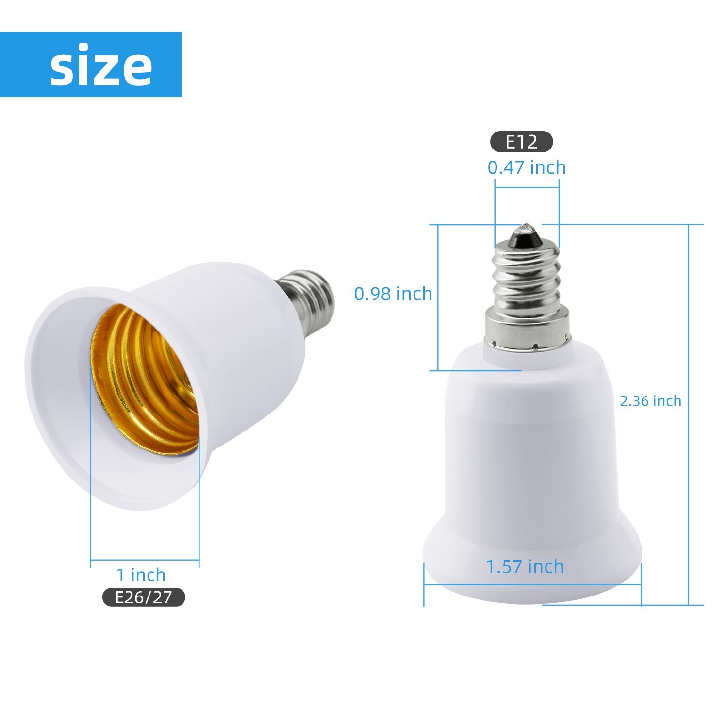 E12 to E26 E27 Adapter Light Bulb Socket Base Converter Light Socket ...
