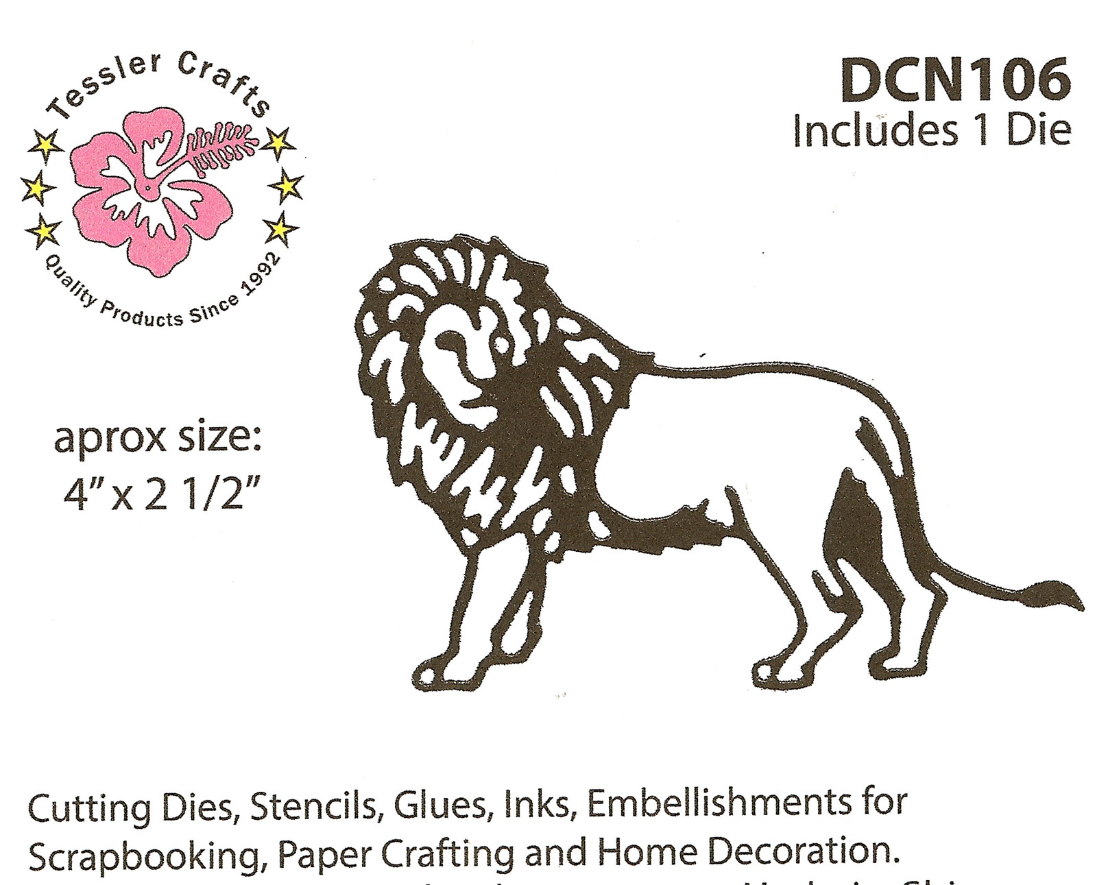 LION Zoo Wildlife Die Cutting Die Ellentina Die DCN106 Tessler Crafts ...