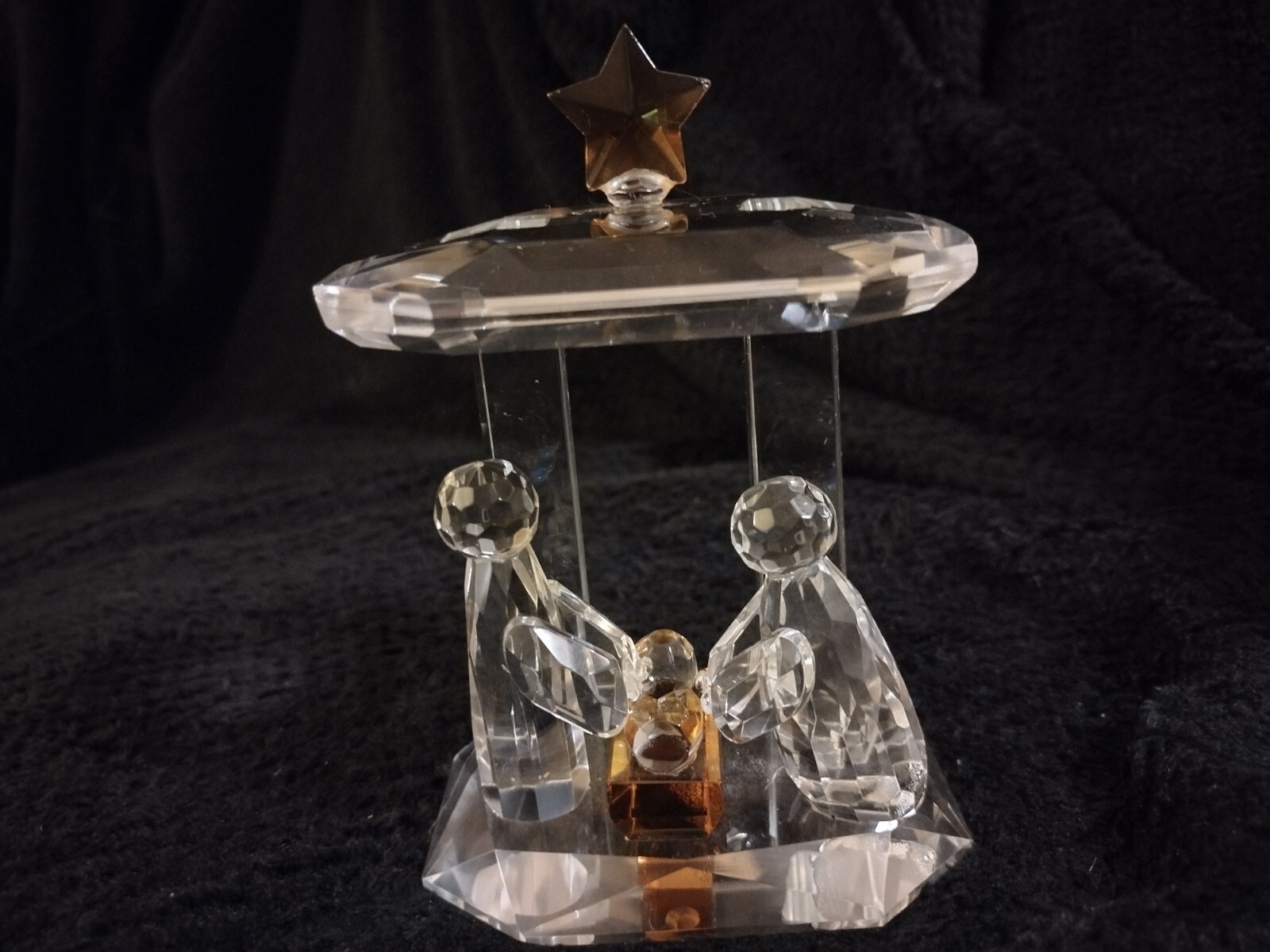 Faceted Crystal Nativity Scene/Figurine Jesus, Joseph, Mary | eBay