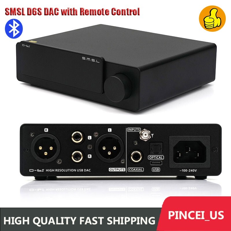 SMSL D6S DAC ES9039Q2M Bluetooth5.1 Support for XMOS MQA HiFi Audio ...