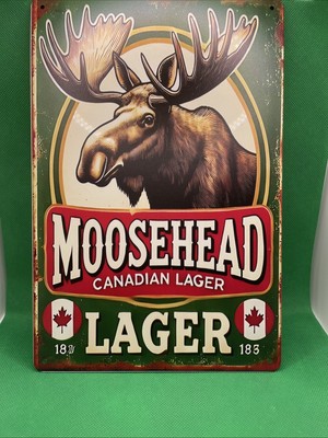 Moosehead Canadian Lager- Metal Sign for Bar/Man Cave/Garage/Game Room ...