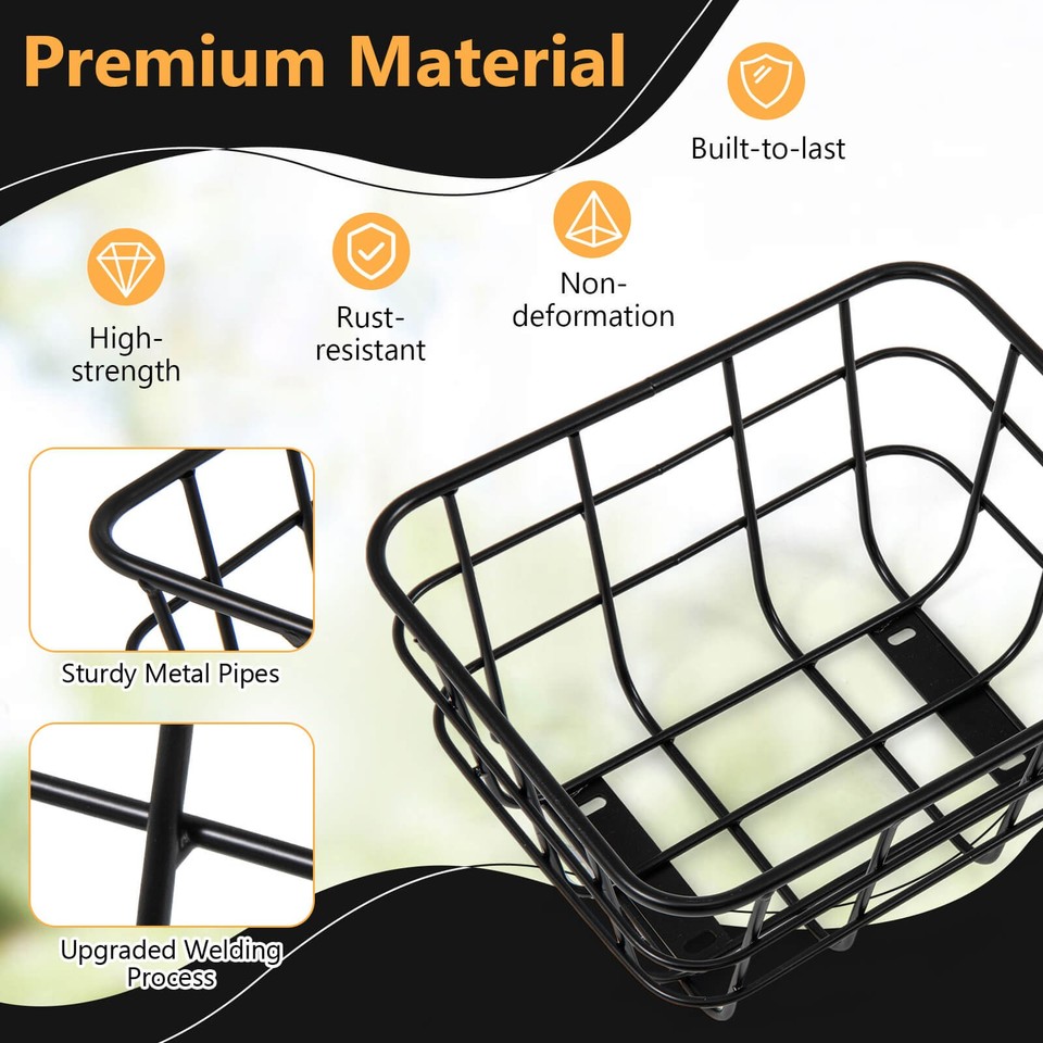 Electric Bike Rear Basket Rear Mount Bicycle Storage Basket for Most ...