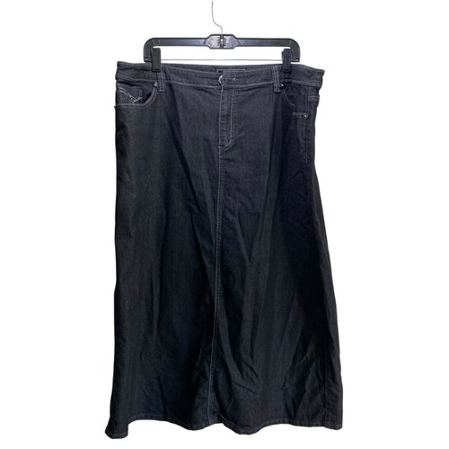 CATO Denim Western Maxi Skirt Women 18W Black Dark Modest Rodeo ...